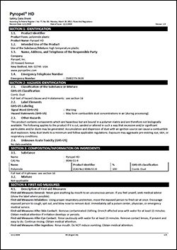 Pyropel Polyimide Products - SDS / RoHS / Compliance Documents